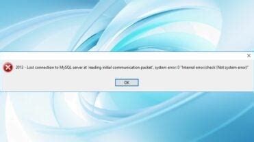 MySQL Error Connection Restored