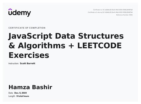 Hamza Bashir On Linkedin Datastructures Algorithms Udemy