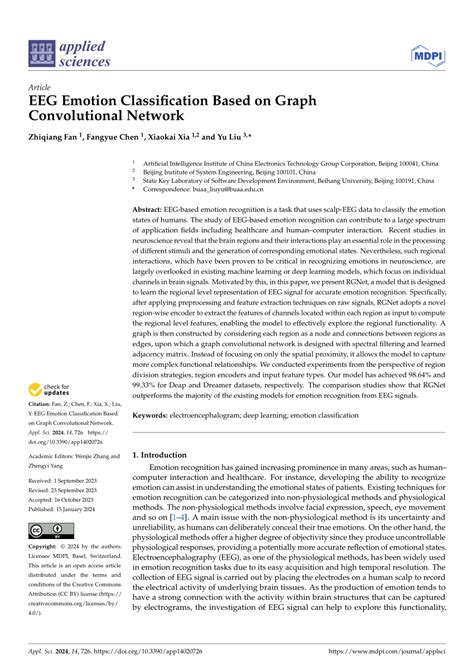 Pdf Eeg Emotion Classification Based On Graph Convolutional Network