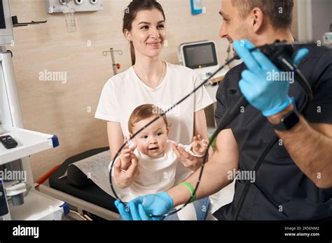 Female Communicating With Friendly Endoscopist Before Endoscopy Of Her