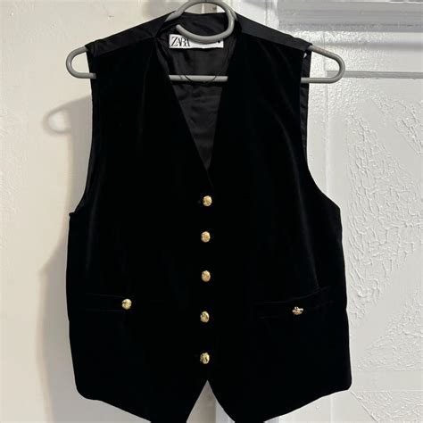 Cute Classic Black Vest From With Gold Buttons Depop