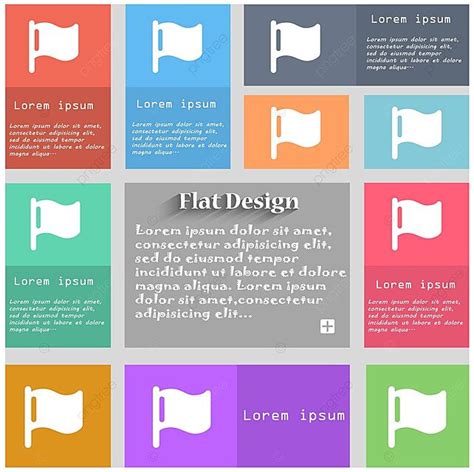 Multicolored Flag Icon Buttons With Text Space Tick Flag Sign Vector Tick Flag Sign Png And