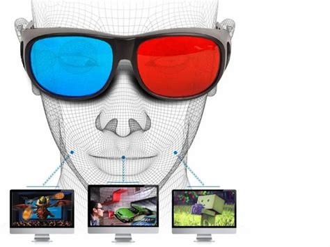 Red Blue Cyan Anaglyph 3d Glasses For Movies Magazine Book Gaming