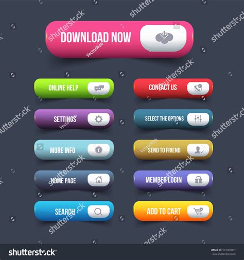 Website Button Set Stock Vector Royalty Free Shutterstock