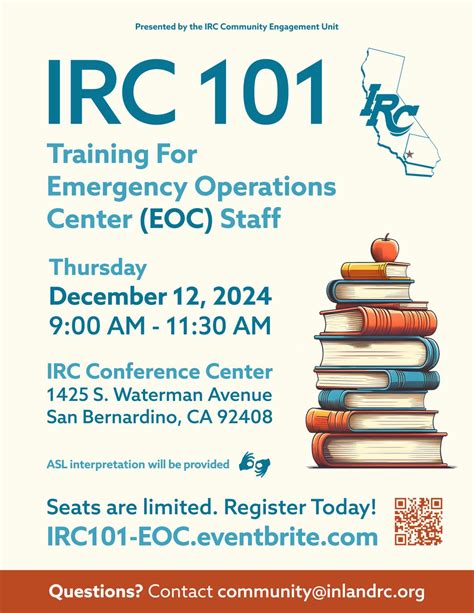 Irc 101 Training For Emergency Operations Center Eoc Staff Inland Regional Center