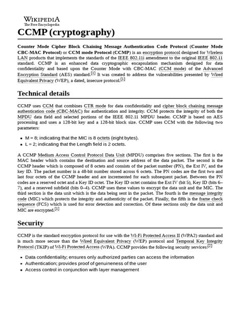 Ccmp Cryptography Pdf Security Cyberwarfare