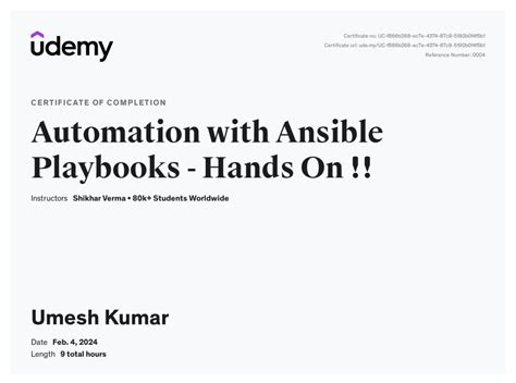 Udemy Course Completion Certificate Umesh Kumar