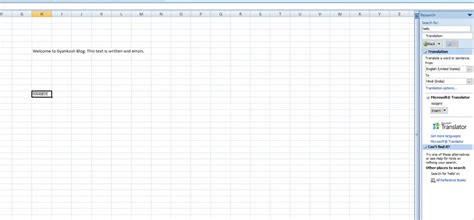 Use Research Thesaurus And Translation In Excel