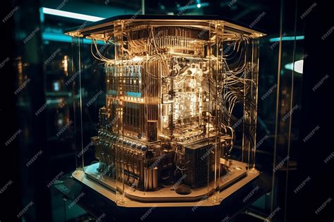 Premium Ai Image Futuristic Quantum Computer In A Laboratory