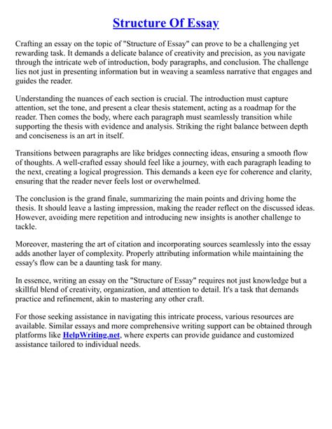 Essay Structure A Guide To Writing Effective Essays