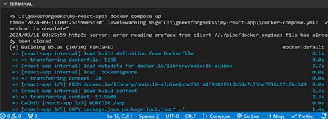 how to use react or vue with vite and docker geeksforgeeks
