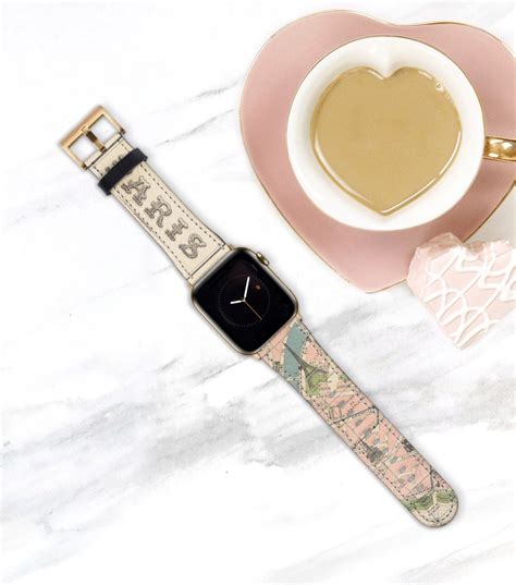 Vintage Paris Map Band For Apple Watch 41mm 45mm 40mm 38mm 42mm 44mm