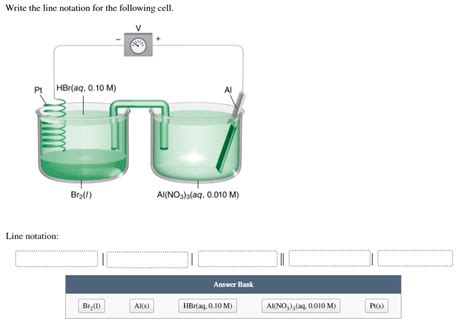 solved write the line notation for the following cell v pt