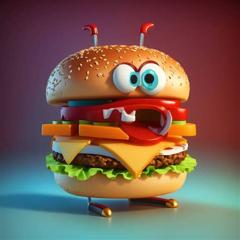 Download Ai Generated Cartoon Burger Royalty Free Stock Illustration Image Pixabay