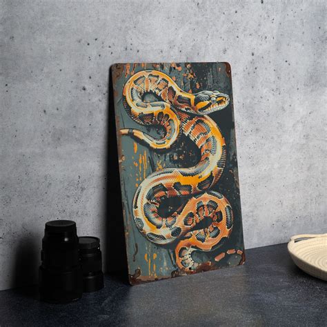 Vintage Style Ball Python Metal Sign Aluminum Sign Wall Decor Snake