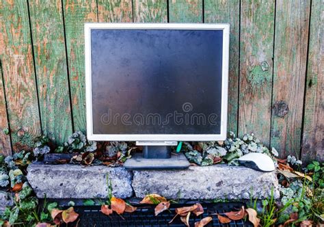 Old Computer Monitor Stock Photo Image Of Single Dirty