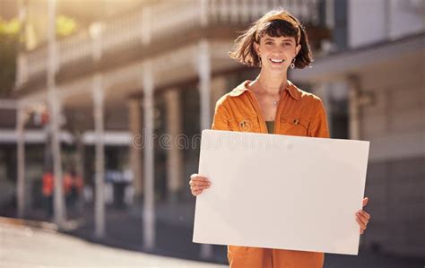 Woman Lgbt And Board Poster In City Smile And Portrait For Human Rights Non Binary And Woman Lgbt And Board Poster In City Smile And Portrait For Human Rights Non Binary And