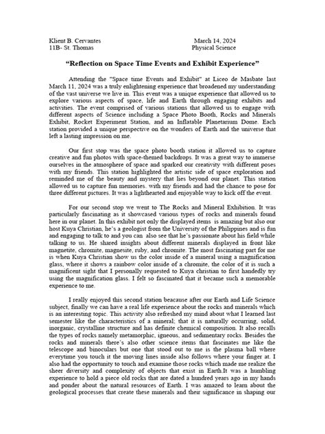 Science Reflection Pdf Rock Geology Universe