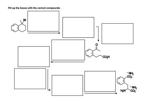 solved fill up the boxes with the correct compounds