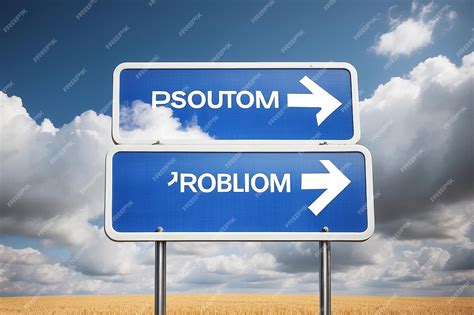 Premium Photo Road Signs With Solution And Problem Text Pointing In