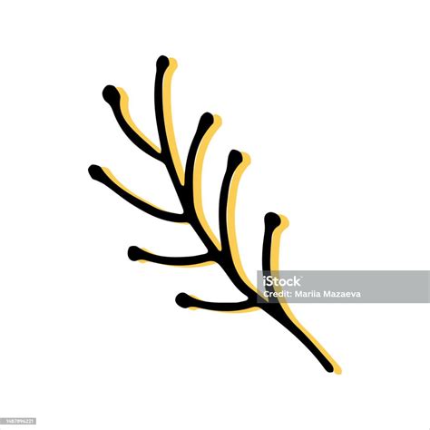 간단한 스케치 선 스타일 요소입니다 흰색 바탕에 귀여운 잉크 펜 가지를 낙서합니다 낙서 지점 벡터 그림입니다 꽃 식물에 대한 스톡 벡터 아트 및 기타 이미지 Istock