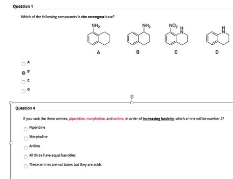 solved which of the following compounds is the strongest base nh2 no2