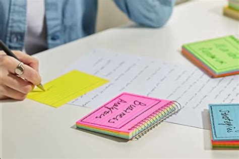 Snapklik Com 1InTheOffice Spiral Index Cards 3x5 Neon Index Cards Assorted Bright Colors