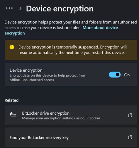Device Encryption Permanently Temporarily Suspended On Windows 11 Microsoft Qanda