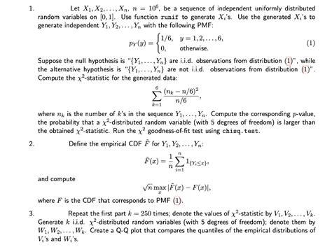 Solved 1 Let X1 X2 Xn N 106 Be A Sequence Of Chegg Com