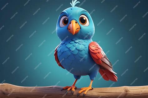 view of three dimensional cartoon animated bird premium ai generated