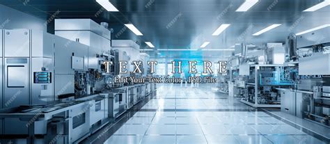 Premium Psd Wide Shot Of Bright Advanced Semiconductor Production Fab
