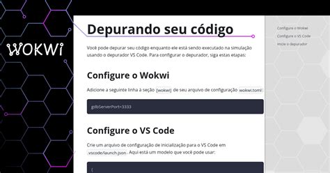 Depurando Seu Código Wokwi Docs
