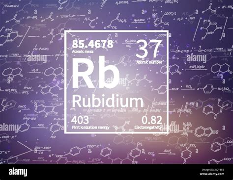 Rubidium Chemical Element With First Ionization Energy Atomic Mass And