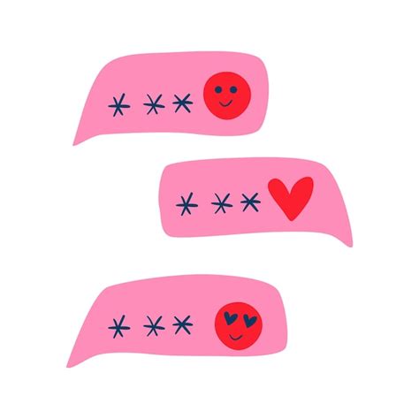 Premium Vector Pink Square Speech Bubble Icons Isolated On White Background Romantic Chat