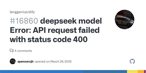 Deepseek Model Error Api Request Failed With Status Code 400 · Issue 16860 · Langgeniusdify