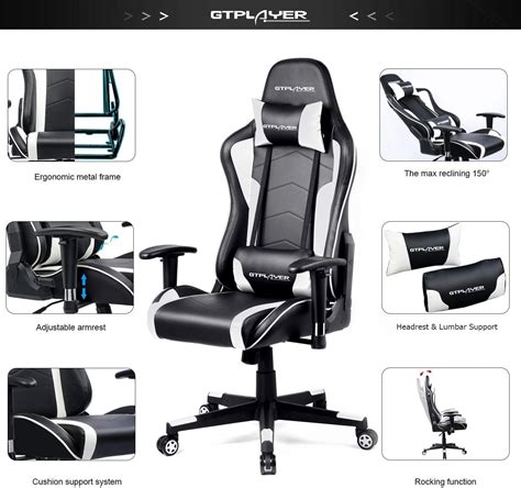 Gtplayer Gaming Chair With Bluetooth Speaker Music Ubuy India