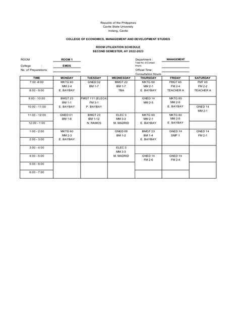 Room Assignment 2nd Sem Ay 2022 2023 Pdf Academic Term Public Services