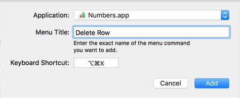 Keyboard Cut And Delete A Row In Apple Numbers In A Single Step Ask Different