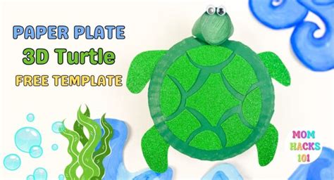 D Paper Plate Turtle Craft Free Printable Template Mom Hacks