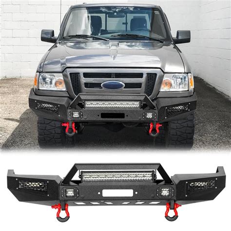 Heavy Duty Steel Front Bumper For 1993 1997 Ford Ranger With Winch Pla