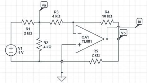 solved find va vb and i0 answers are 0 5v 1 25v and