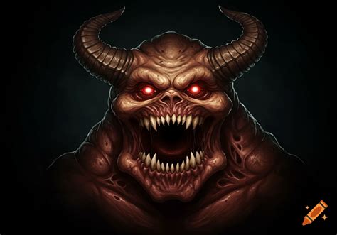 Cacodemon From Doom In Scary Darkness On Craiyon