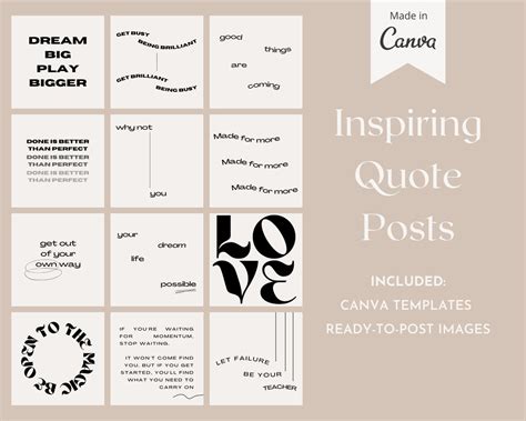 Instagram Quote Template Canva Instagram Post Template Inspirational