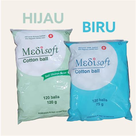 Jual Medisoft Biru Hijau Kapas Bulat Kapas Bayi Bola Cotton Balls