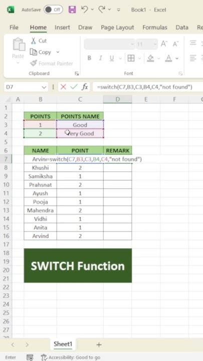 Switch Formula Made Easy In Excel🚀💪 Switch Excel Exceltips Exceltutorial Excelformula