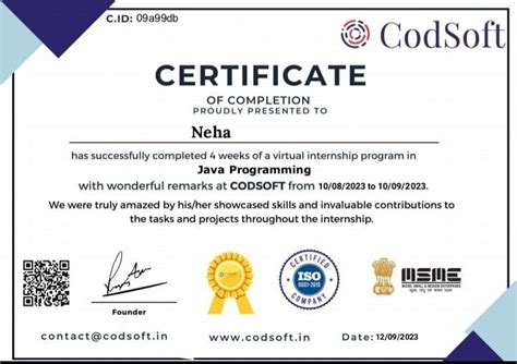 Neha Gahlyan On Linkedin Javadeveloper Codsoftinternship Codesoft