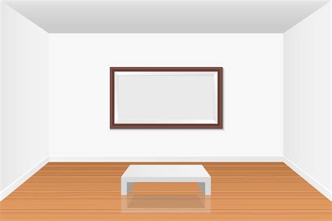 Realistic Room Interior With Wooden Floor Vector Design Illustration