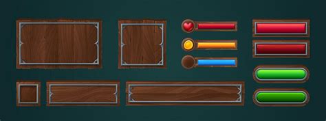 Cartoon Set Of Wooden Frames For Game Ui Design 23865874 Vector Art At Vecteezy