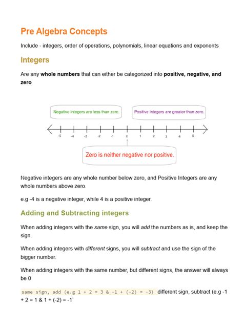 pre algebra concepts pdf polynomial variable mathematics
