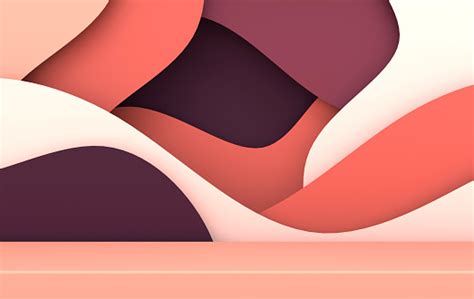 종이 파도와 연단 3d 렌더링 장면 제품 프리 젠 테이 션을 위한 플랫폼 배경을 모의 현대 종이 아트 스타일의 추상 구성 마케팅에 대한 스톡 사진 및 기타 이미지 Istock